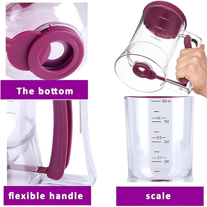 Handheld Batter Dispenser – Easy Pour Measuring Cup for Cupcakes, Idli ...