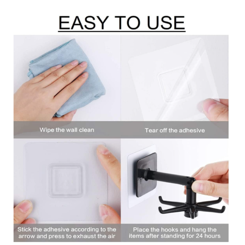 360° Rotating Hook – Adjustable Wall-Mounted Folding Hanger for Kitche ...