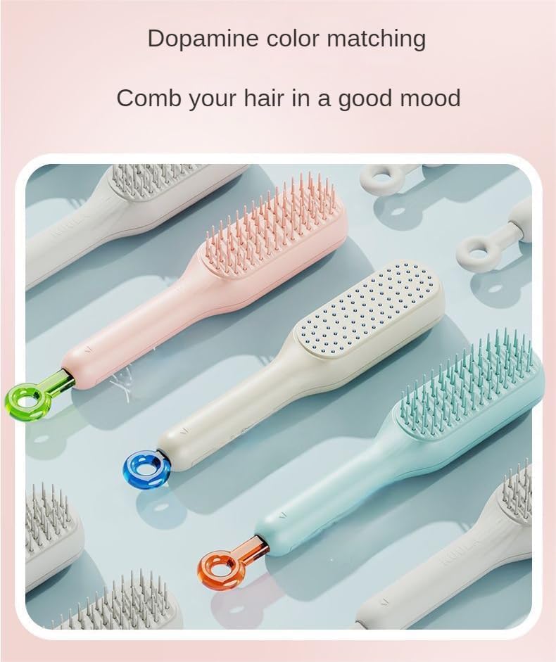 Self-Cleaning Anti-Static Massage Comb, Self Cleaning Hair Brush, Mass ...