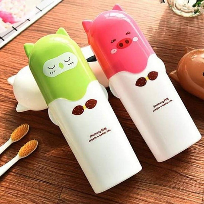 Cartoon Animal Toothbrush Box Plastic Tooth Mug Plastic Toothpaste Cas ...