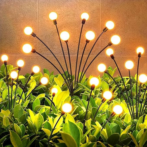 Solar Firework Lights for Garden – 8 LED Bulbs on Flexible Stems Warm ...