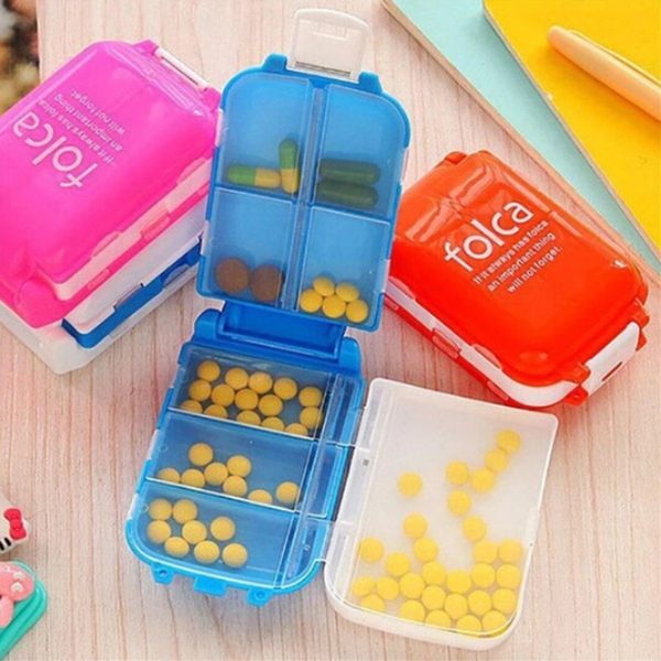 Folca Medicine Box – Travel-Friendly Pill Case with Compartments (Rand ...