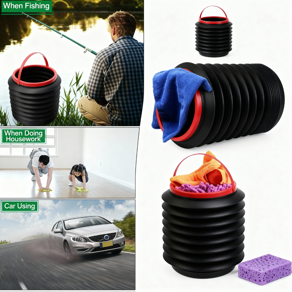 Folding Magic Trash Bin Container- Space-Saving Storage Bin for Kitche ...