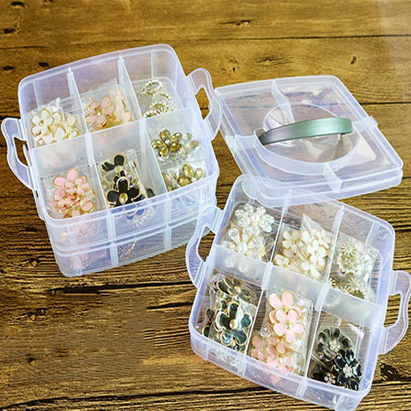 Buy 3 Layers 18 Grid Plastic Jewelry Storage Box Online - 99Wholesale ...