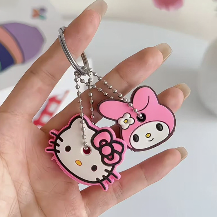 Hello Kitty & My Melody Characters Silicone Key Cap – Anti-Lost Key Ho ...