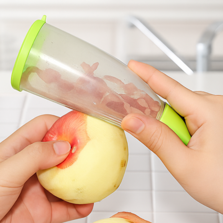 Smart Vegetable Peeler with Container – Stainless Steel Blade Fruit Pe ...