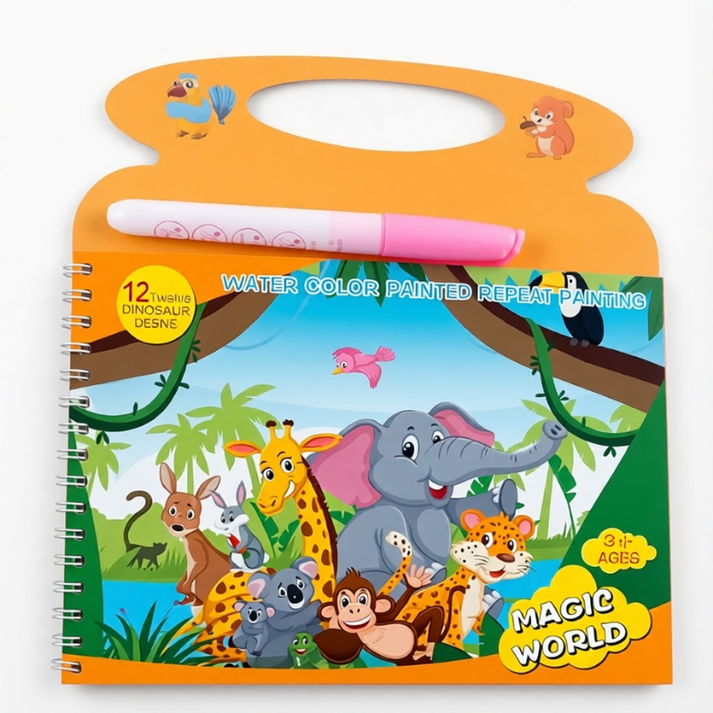 Reusable Magic Water Coloring Book for Children – Mess-Free Color Reve ...