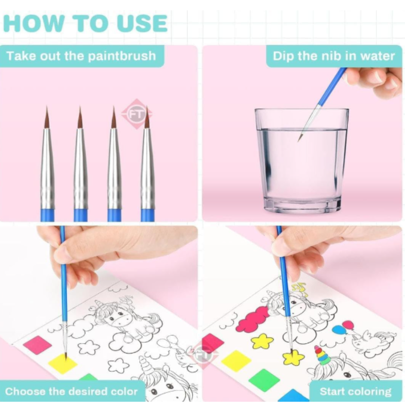 Theme Water Colour Book for Kids – Reusable Water Painting Coloring Bo ...