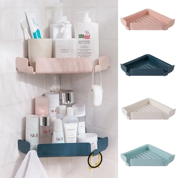 Triangular Bathroom Corner Storage Rack – Wall Mounted Shower Organize ...