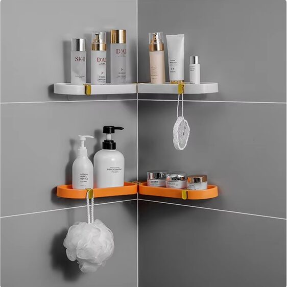 Multipurpose Punch Free Wall Corner Storage Rack, 180 Degree Rotation ...