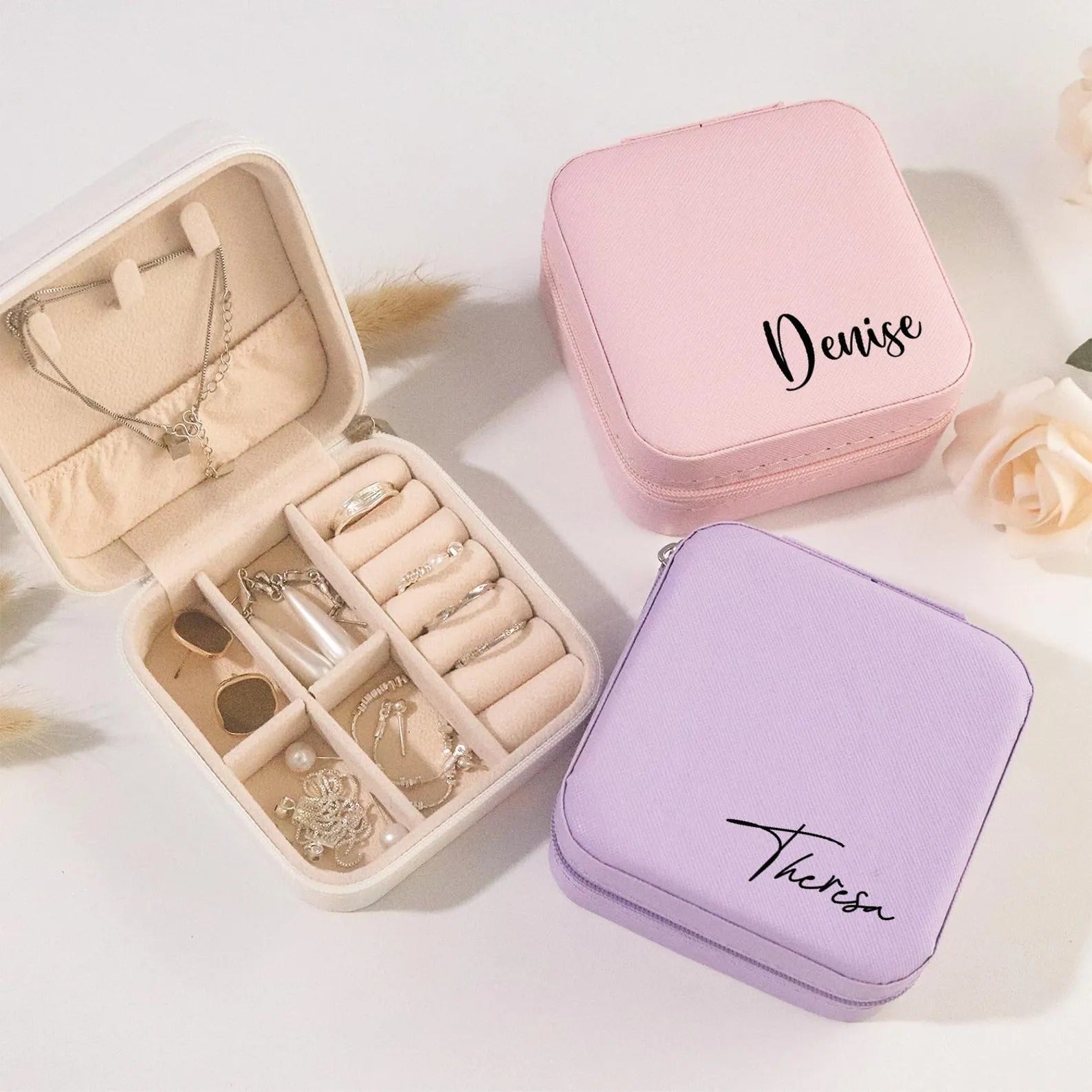 Customised Jewellery Box – Portable Mini Travel Jewellery Box with Nam ...