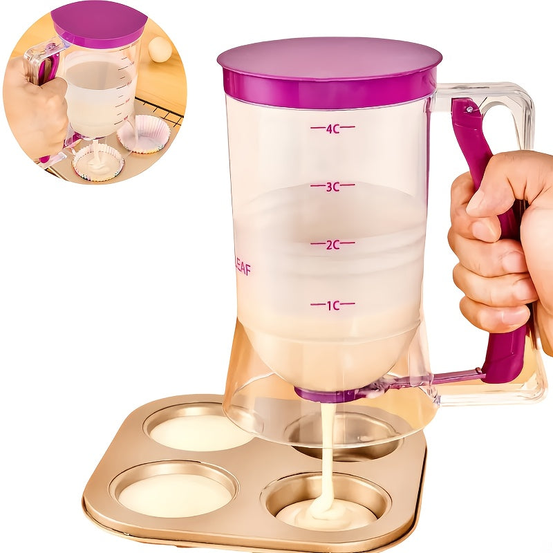 Handheld Batter Dispenser – Easy Pour Measuring Cup for Cupcakes, Idli ...