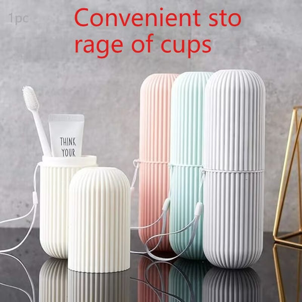 Capsule Shape Travel Toothbrush & Toothpaste Case Holder – Portable Pl ...