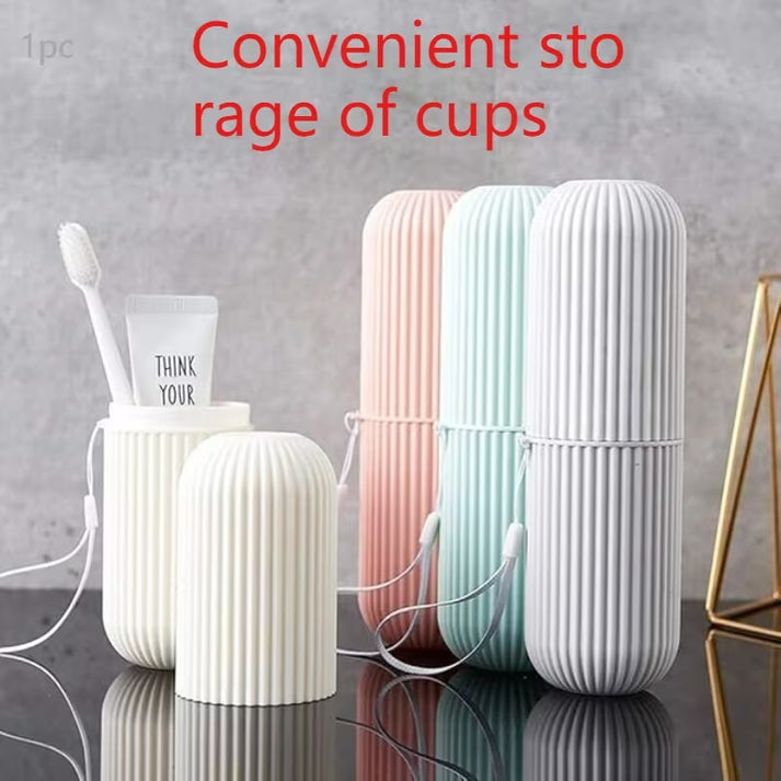 Capsule Shape Travel Toothbrush & Toothpaste Case Holder – Portable Pl ...