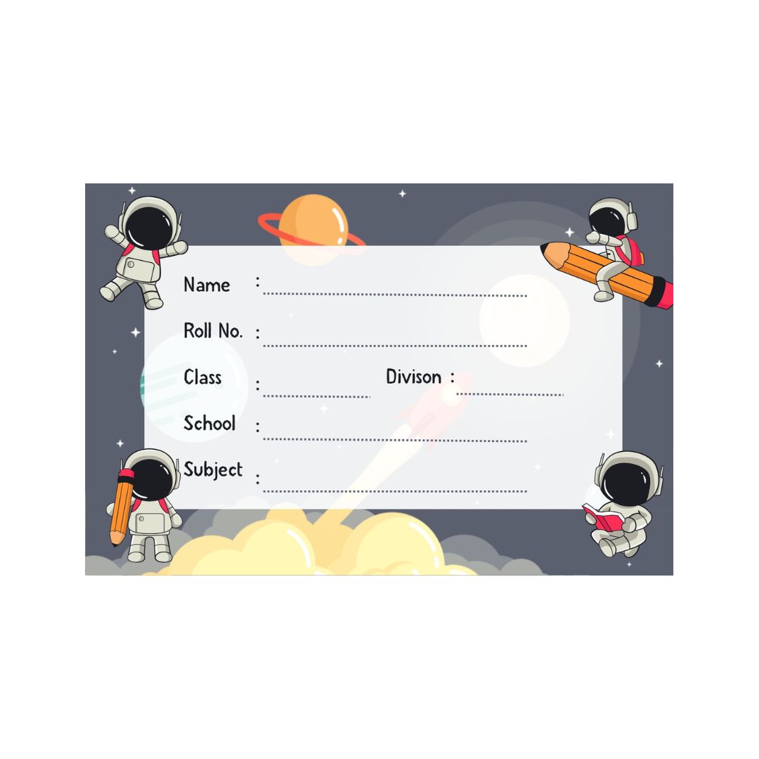 Personalised Space Astronaut Name Stickers for School Notebooks – Pack ...